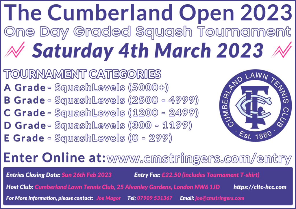 UK Squash Tournaments – CM Stringers